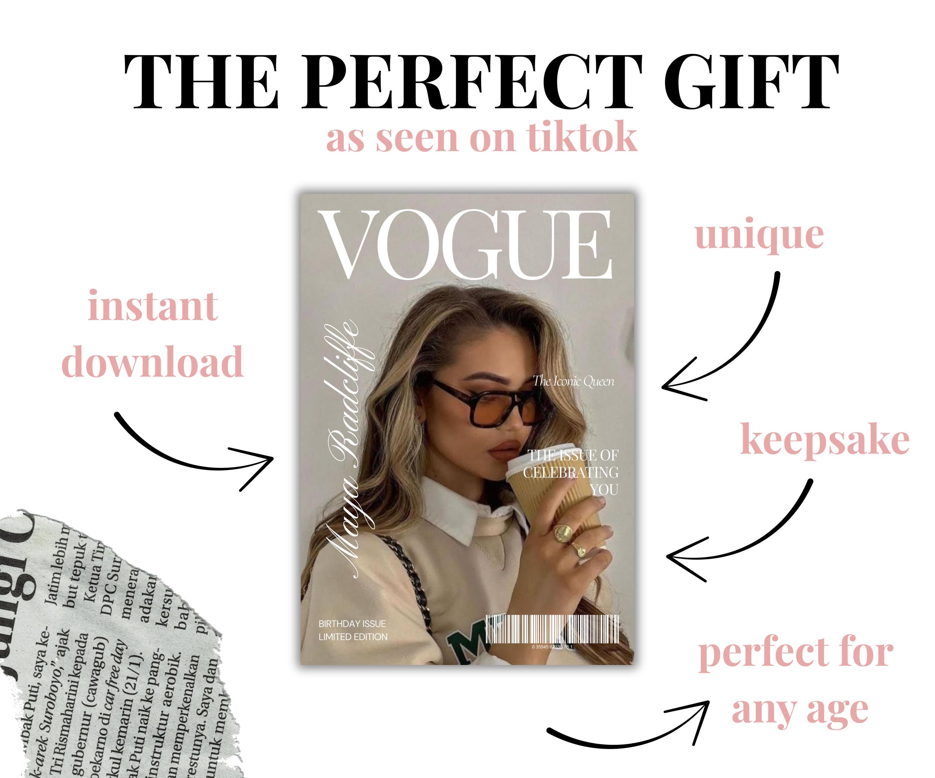Vogue Style Birthday Magazine Cover · Editable Canva Template · Custom ...