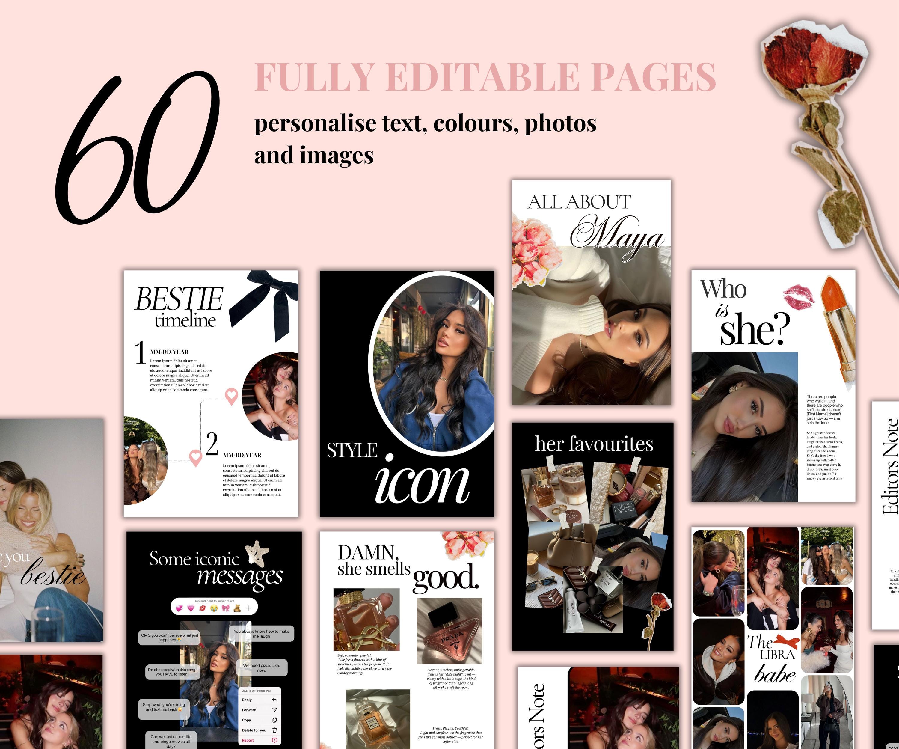 Vogue Style Birthday Magazine Cover · Editable Canva Template · Custom ...
