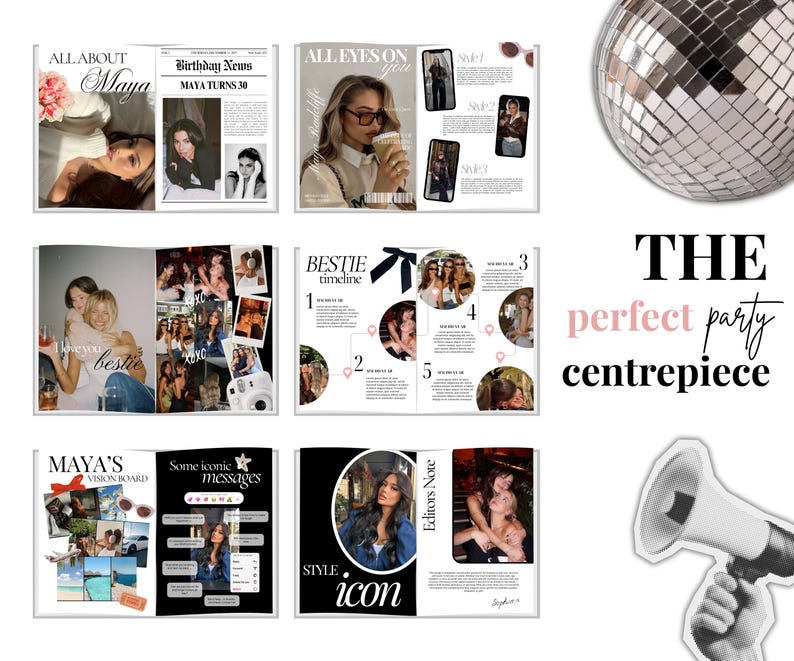 Vogue Style Birthday Magazine Cover · Editable Canva Template · Custom ...