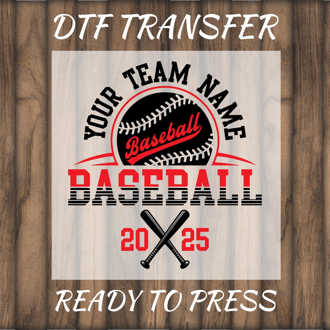 Custom Baseball Team Name DTF Transfer: Personalized Baseball Ready to ...