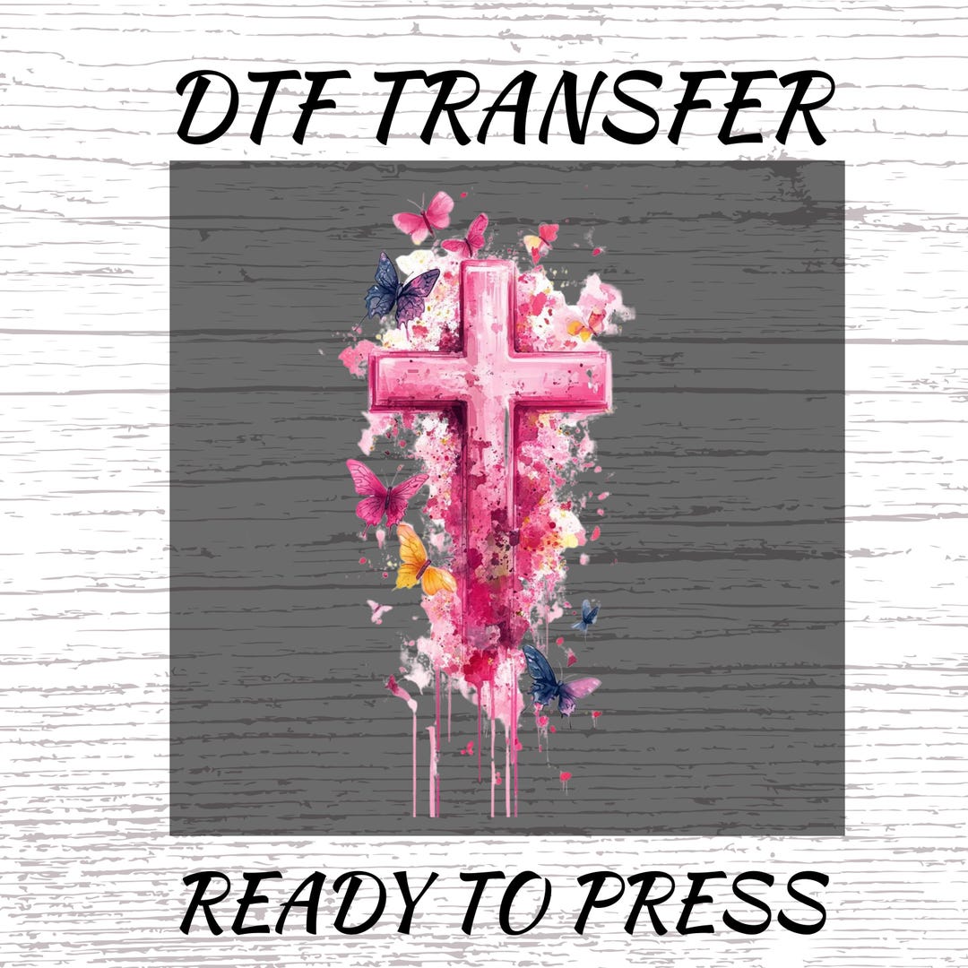 Butterfly Cross Christian DTF Transfer, Faith Ready to Press - Etsy