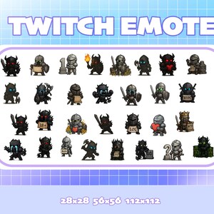 30 Chibi Knight Emotes Pack | Medieval Warrior Twitch Emotes - Etsy