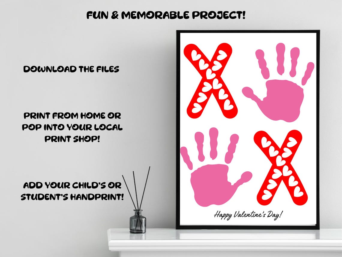 Valentine Handprint Craft, Valentine Art for Kids, Daycare ...