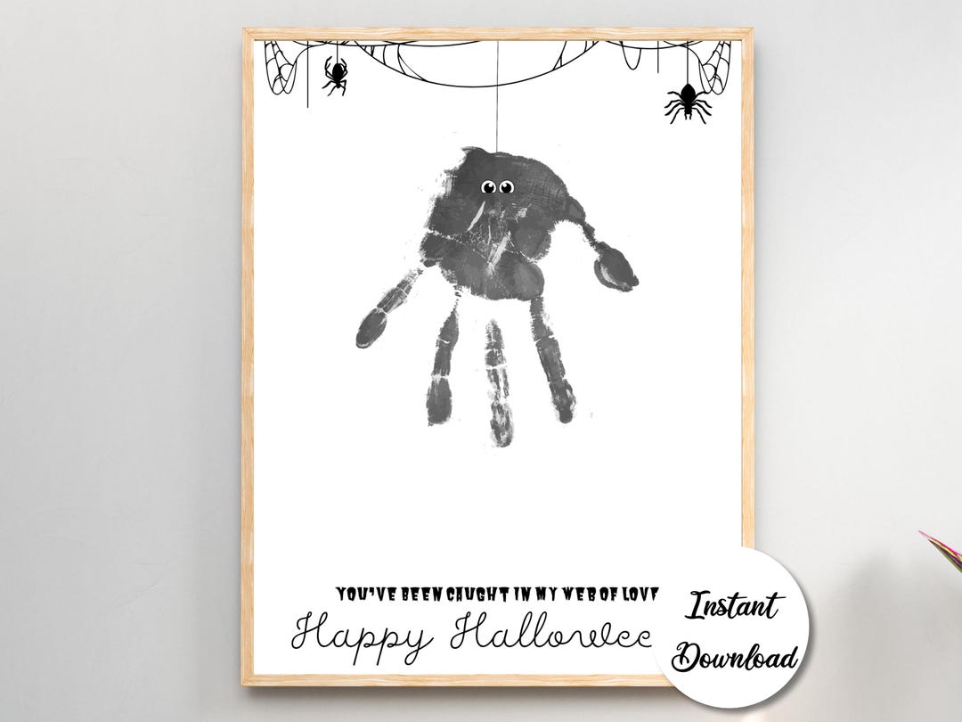 Spiderweb Handprint Craft, Happy Halloween Handprint Printable ...