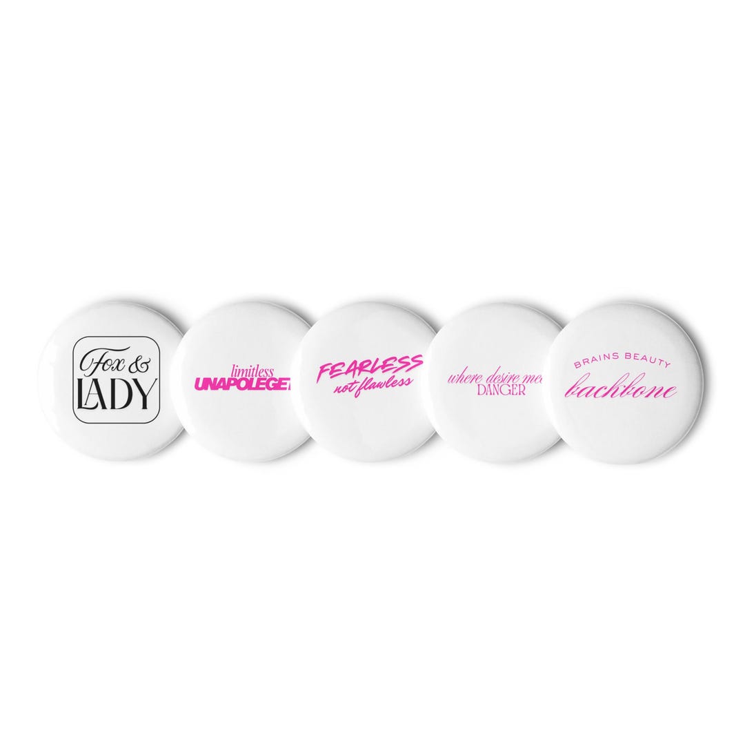 Fox & Lady Buttons - Etsy