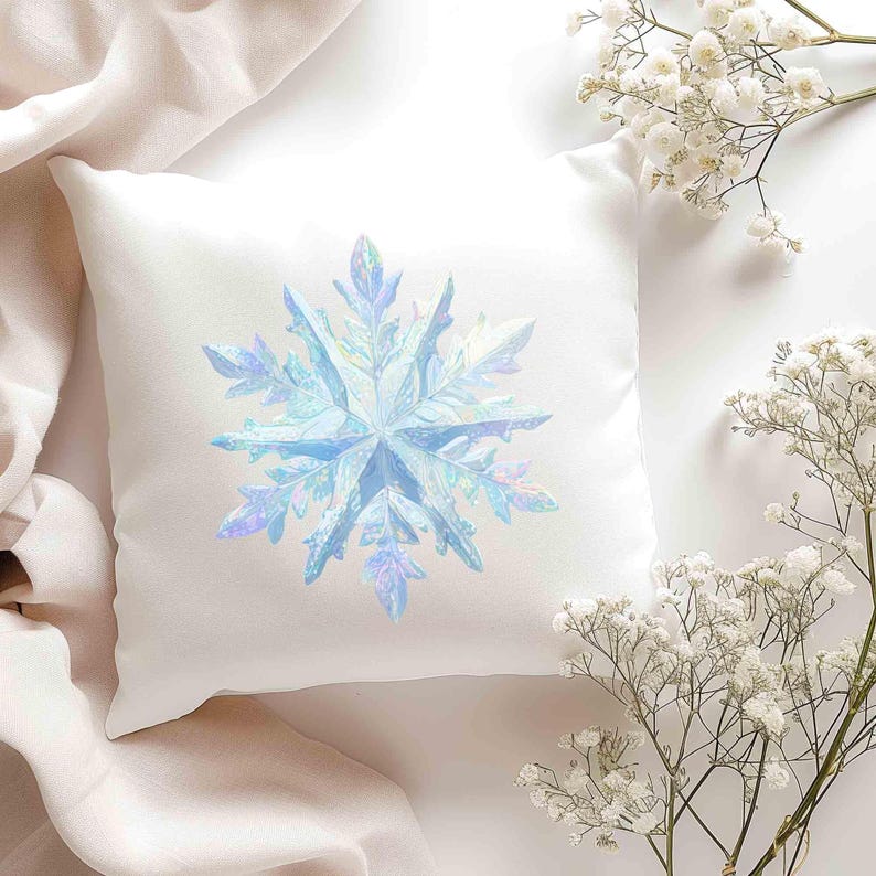 14 Frozen Ice Blue Snowflakes Clipart Pack, Festive Card Designs ...