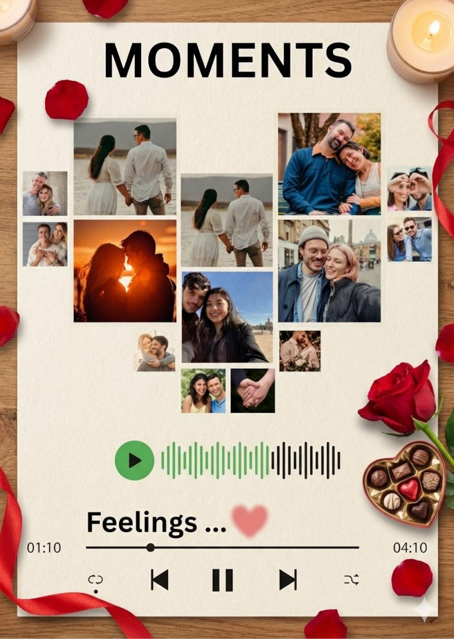 Personalized Spotify Song Photo Collage Print, Custom Music Art ...