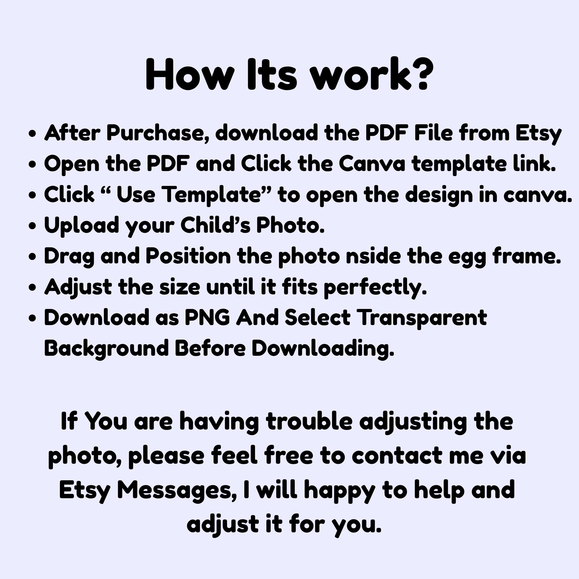 Personalized Easter Egg Bunny Photo Template, Kids Easter Egg PNG ...
