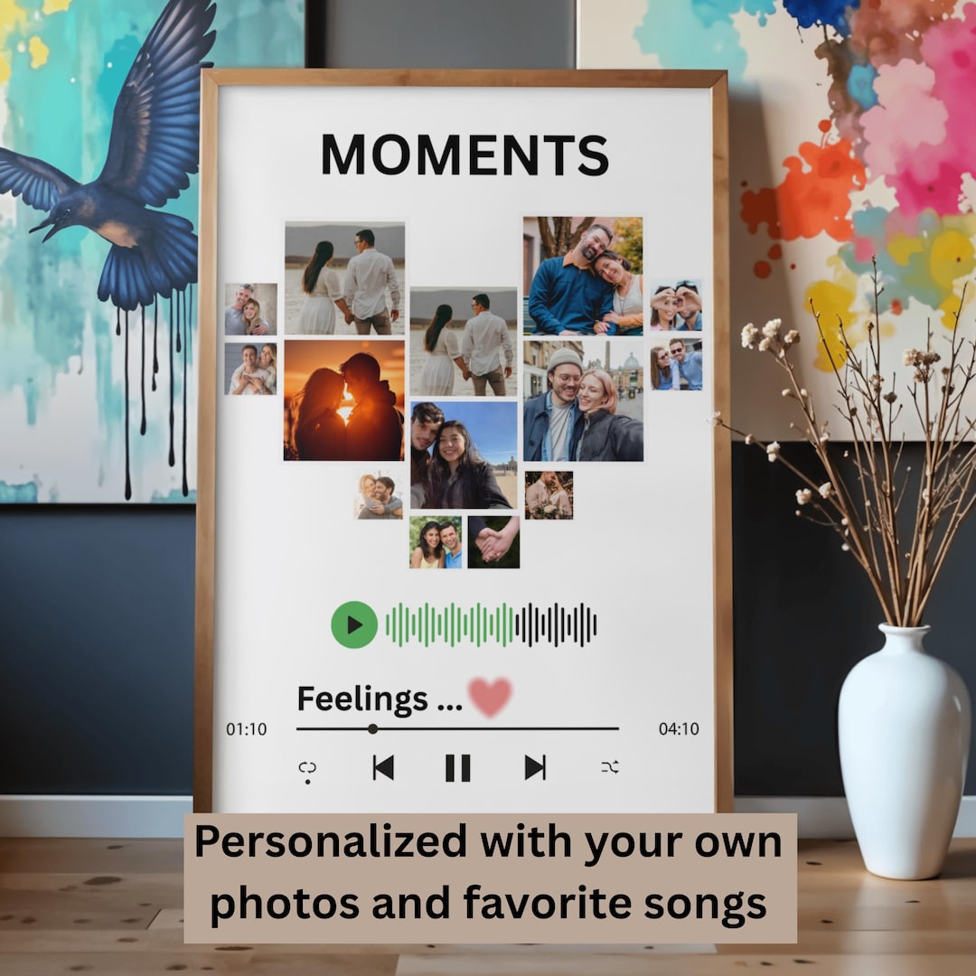 Personalized Spotify Song Photo Collage Print, Custom Music Art ...