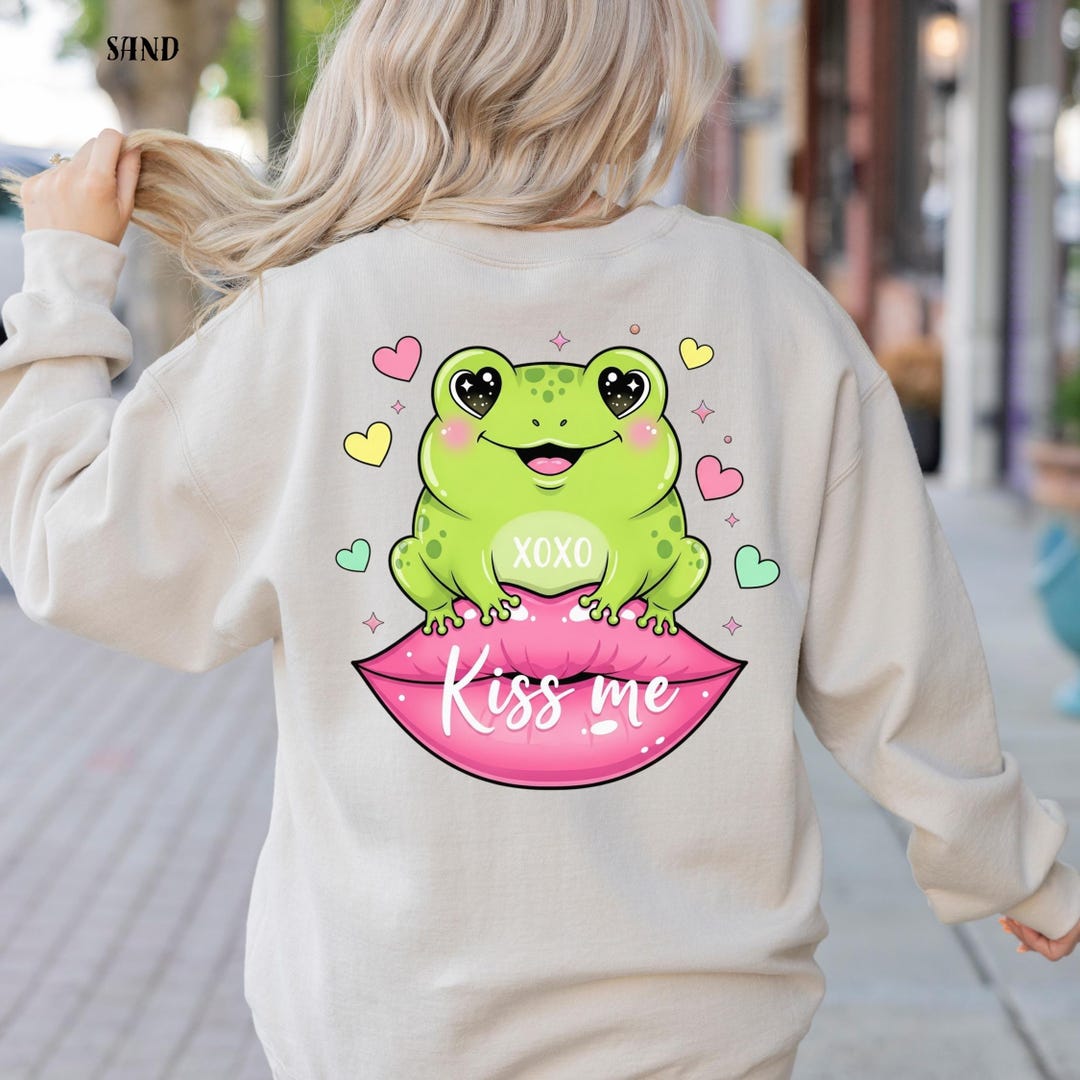 Kiss Me Frog Sweatshirt Hoodie XOXO Valentine Funny Love Gift - Etsy