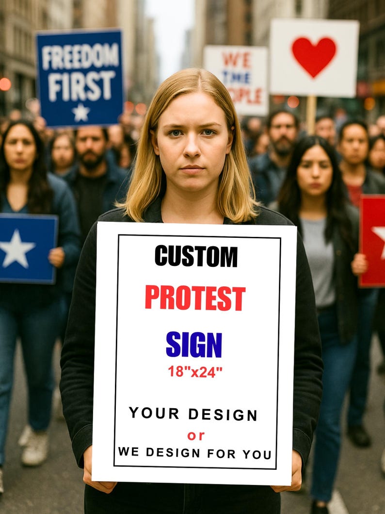 Custom Text Protest Sign, Reusable Activist Poster (18x24) - Etsy
