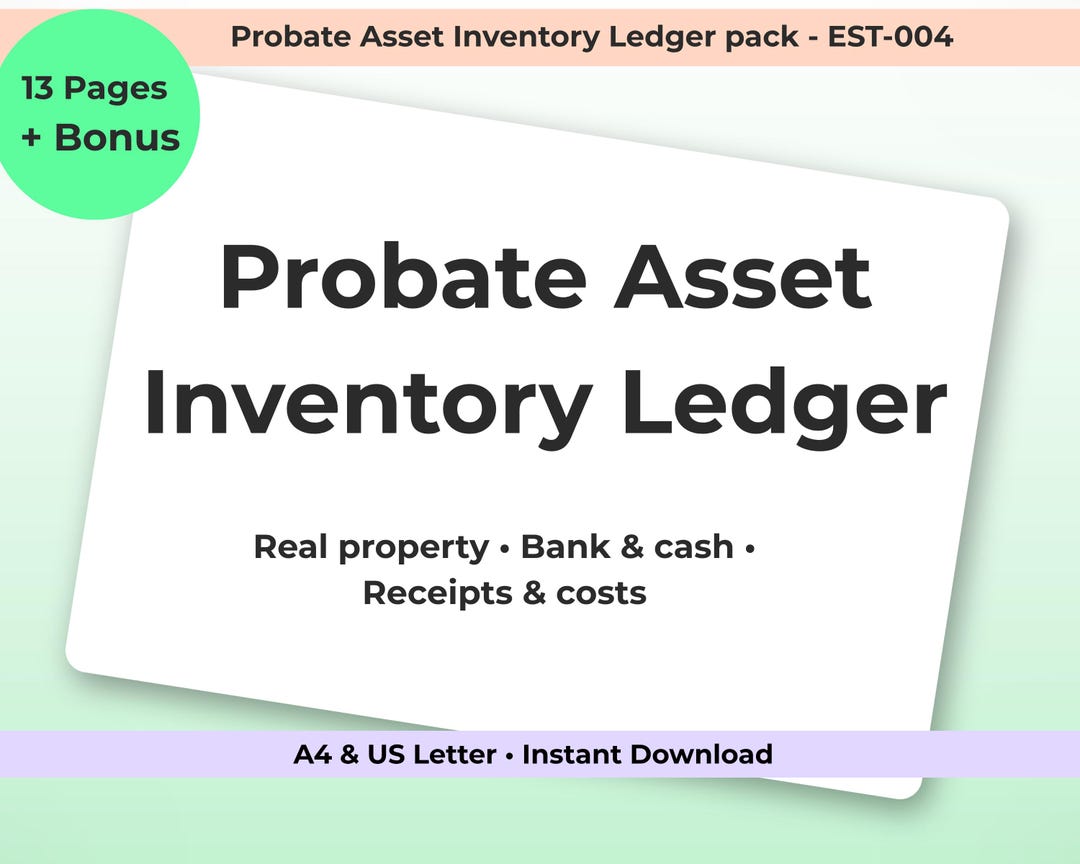 Probate Asset Inventory Ledger | Estate Executor Forms (PDF) - Etsy