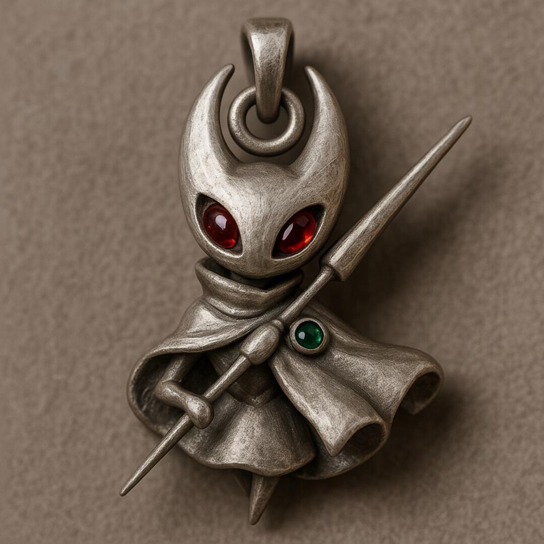 Handmade Hollow Knight Pendant, Antique Silver Cosplay Necklace - Etsy