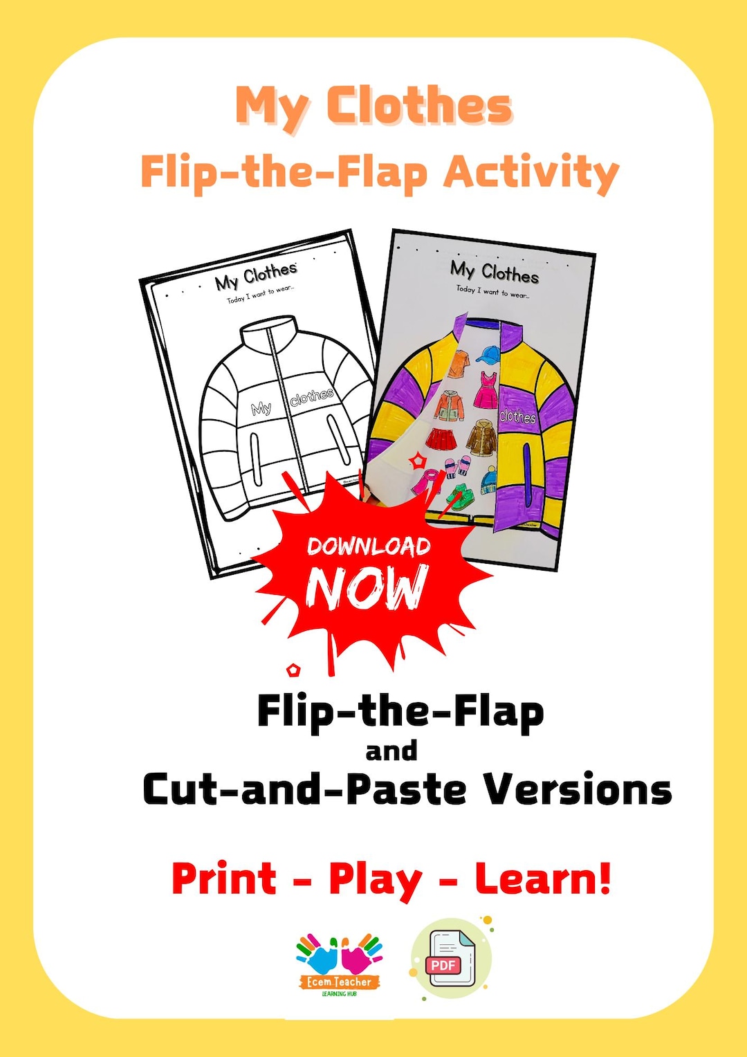 My Clothes – Flip-the-flap & Cut-and-paste Activity | Clothing ...