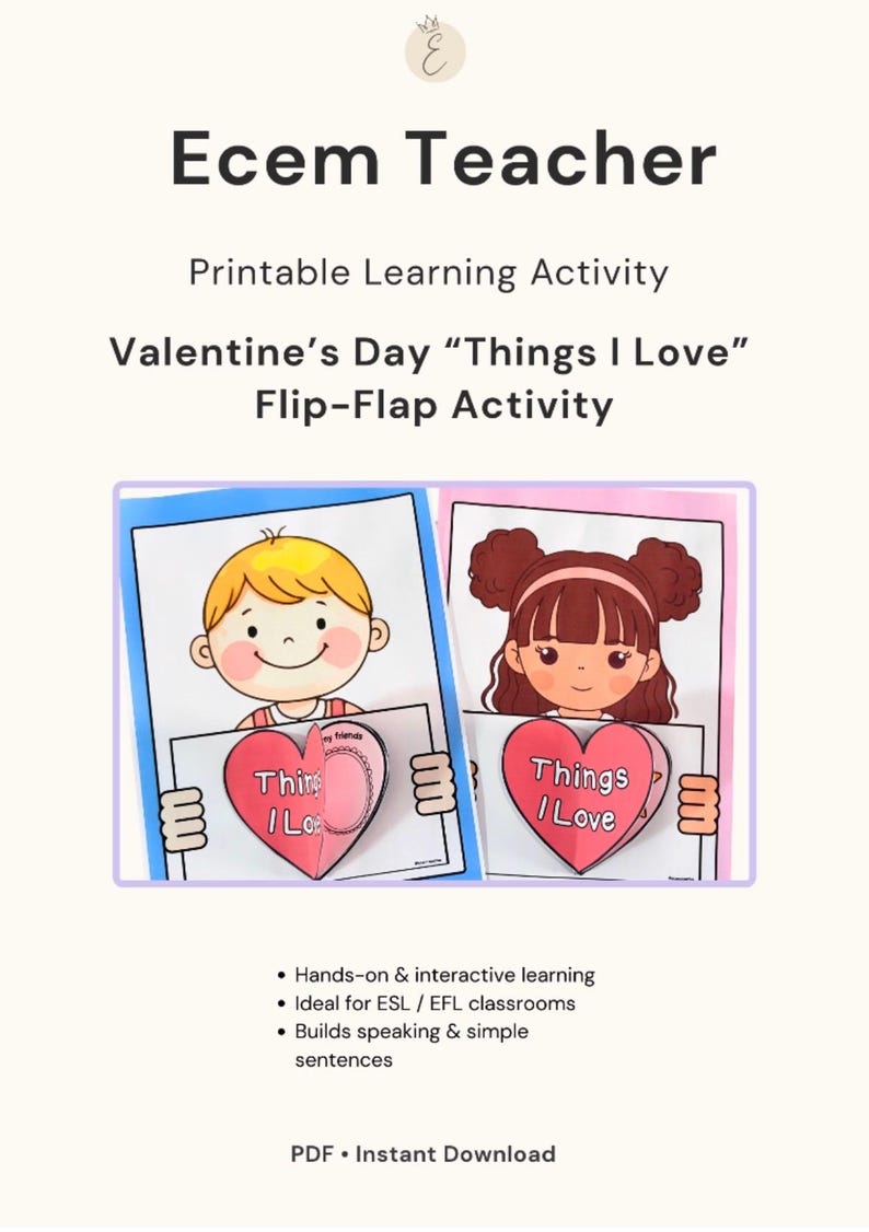 Valentine’s Day “things I Love” Flip-flap Activity - Etsy