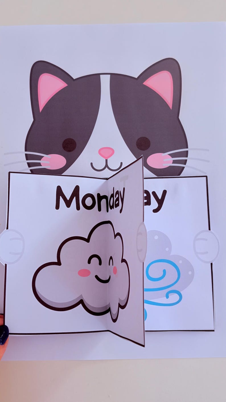 Days of the Week Flip Activity | Printable Cat-themed Learning Pack ...