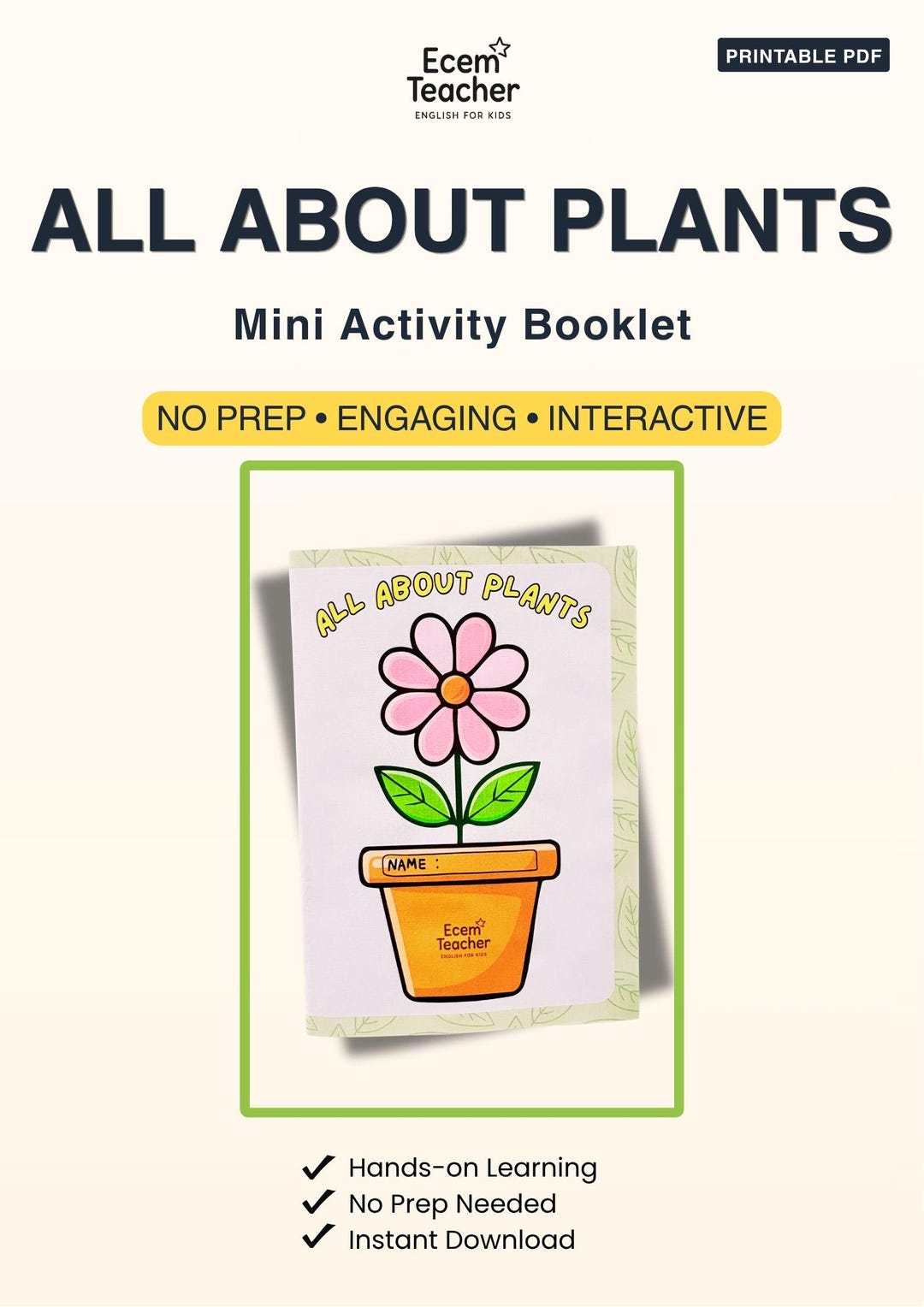 Plant Life Cycle Activity Booklet, Parts of Plant Science Printable ...