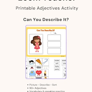 Teach Adjectives/can You Describe It? - Etsy