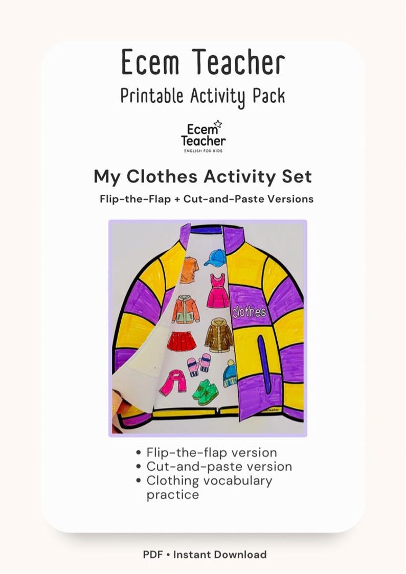 My Clothes – Flip-the-flap & Cut-and-paste Activity | Clothing ...