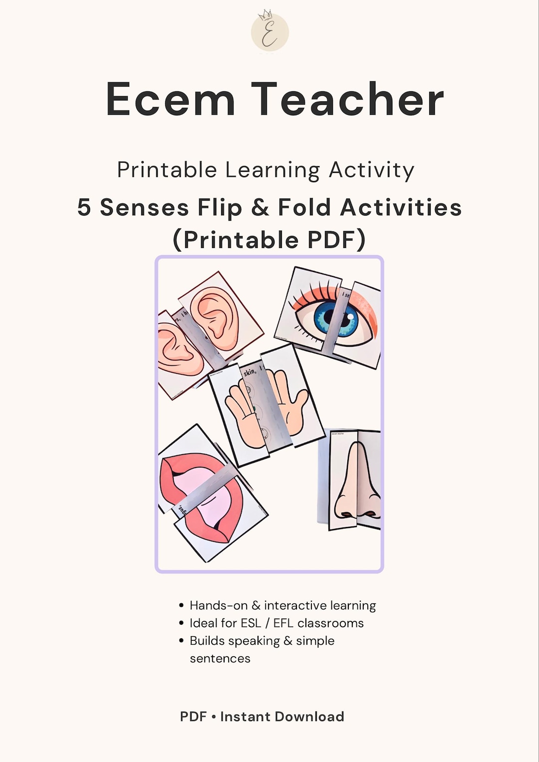 5 Senses Flip & Fold Activities (printable PDF) - Etsy