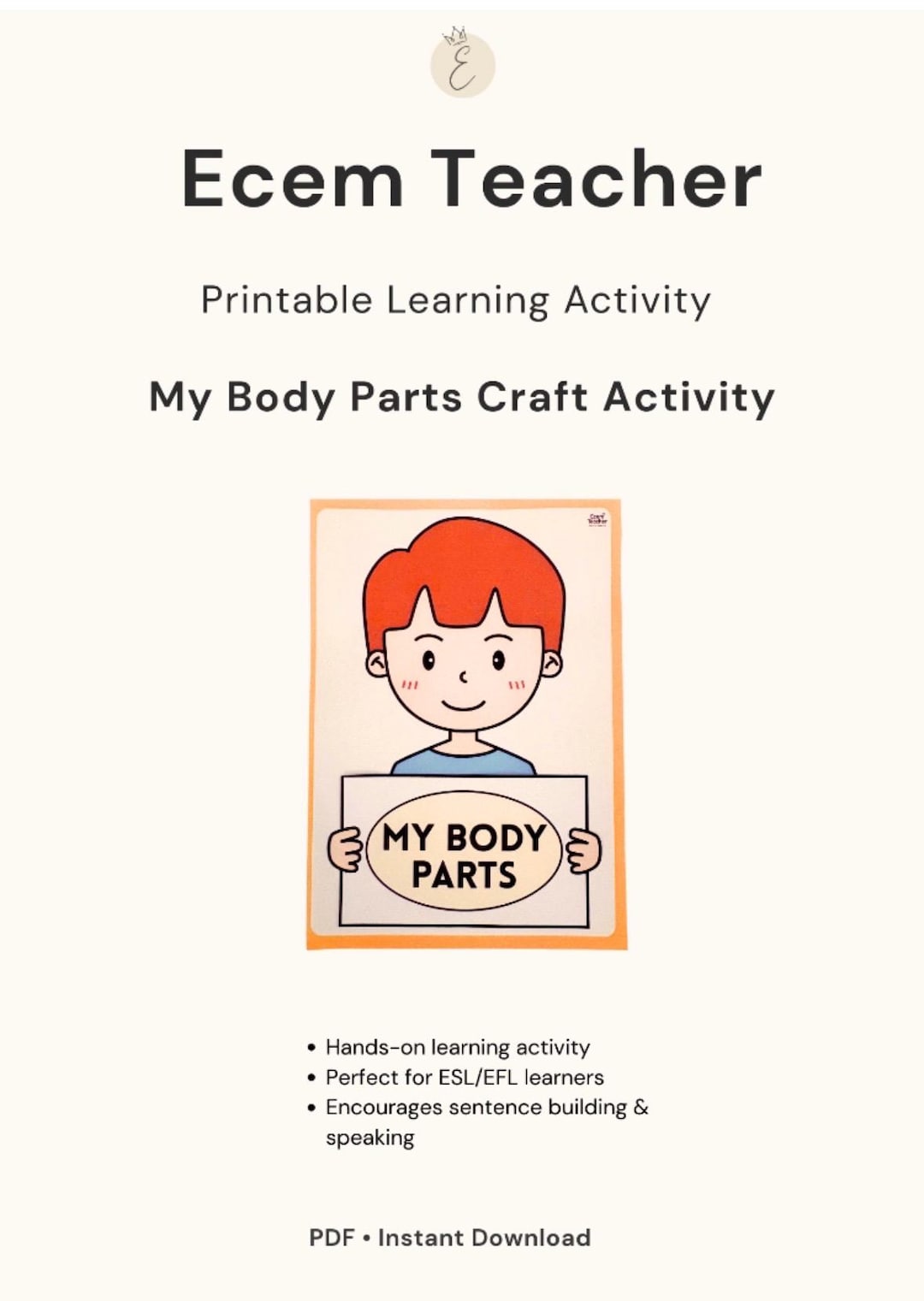 My Body Parts Printable Flip Book - Etsy