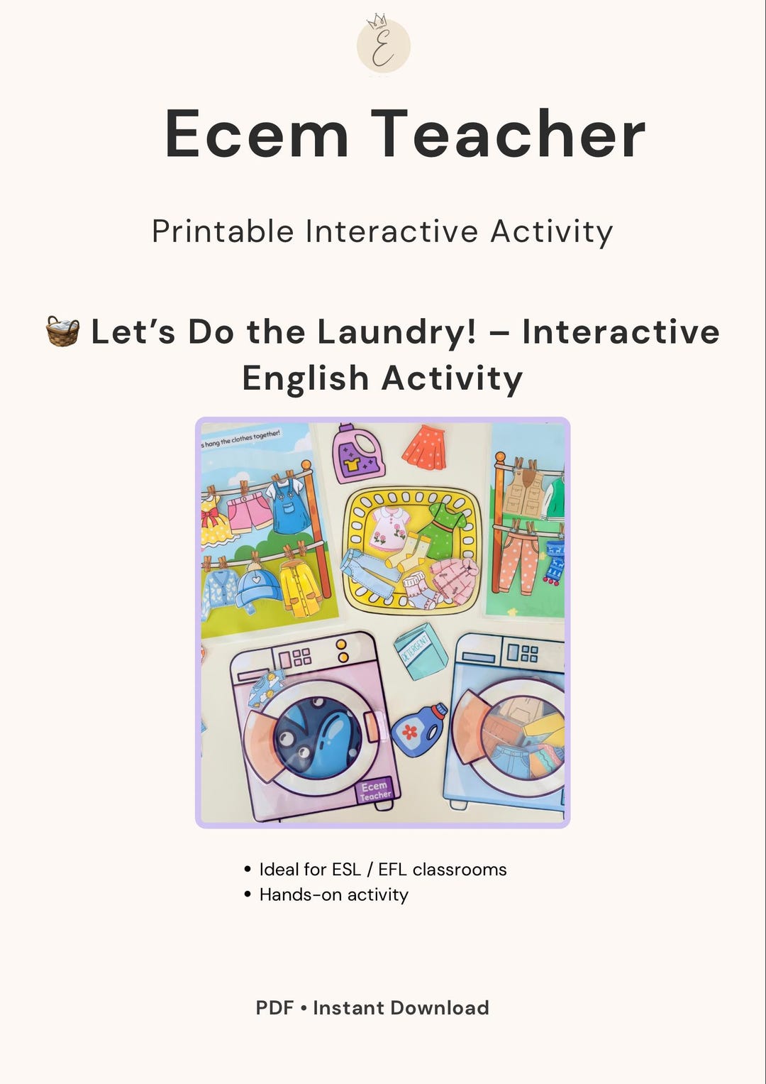 Let’s Do the Laundry! – Interactive English Activity - Etsy