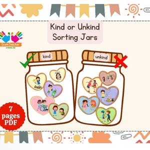 Kind Vs Unkind Cookie Jars / Sorting Activity / ESL Classroom Game ...