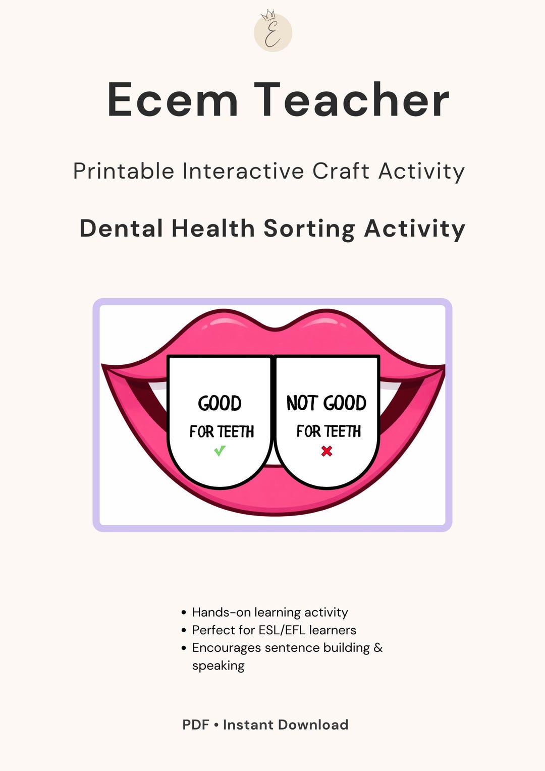 Dental Health Sorting Craft Activity - Etsy