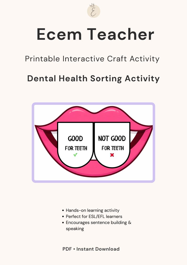 Dental Health Sorting Craft Activity - Etsy