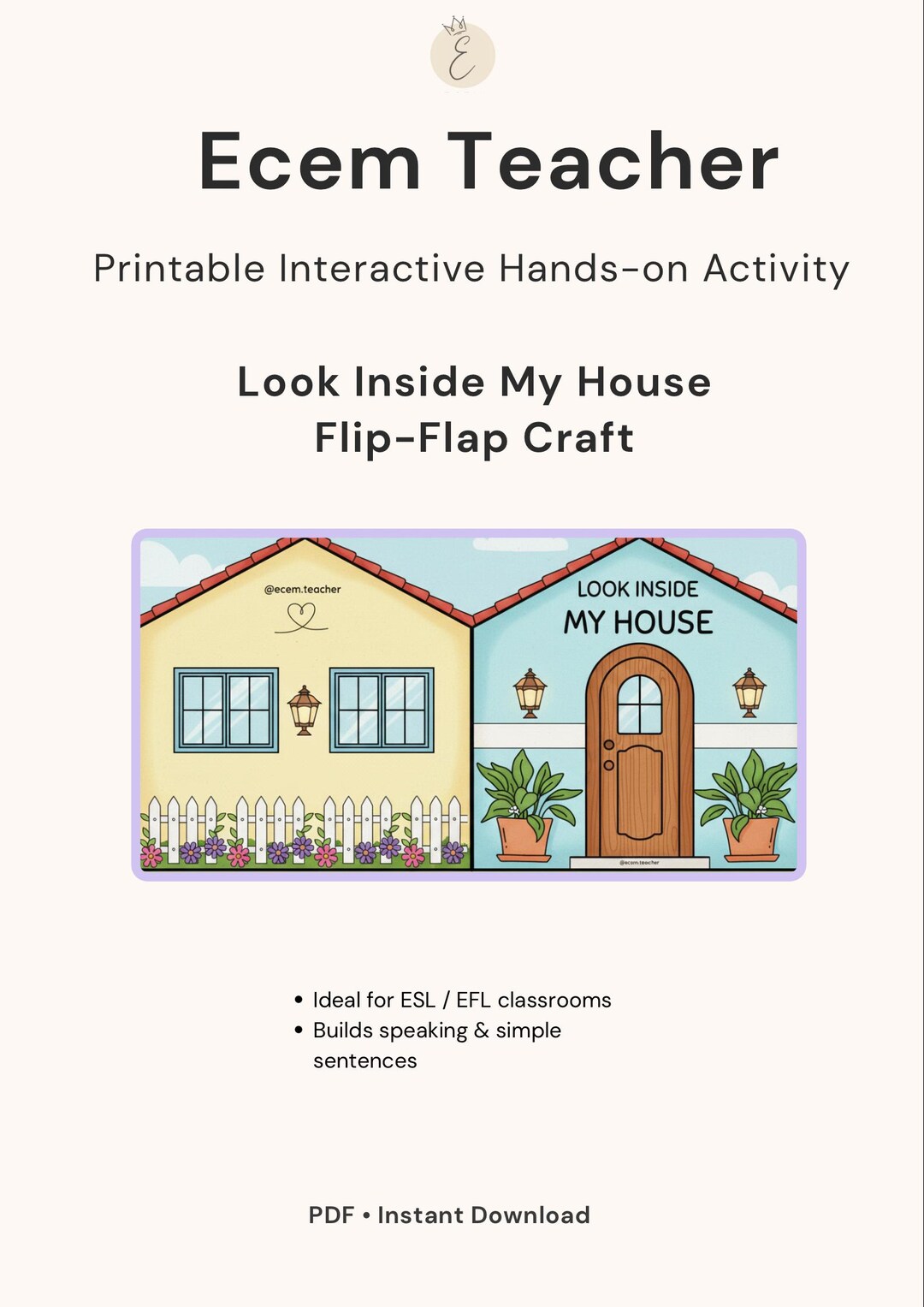 Interactive House Craft – Lift-the-flap Activity, Vocabulary Builder ...
