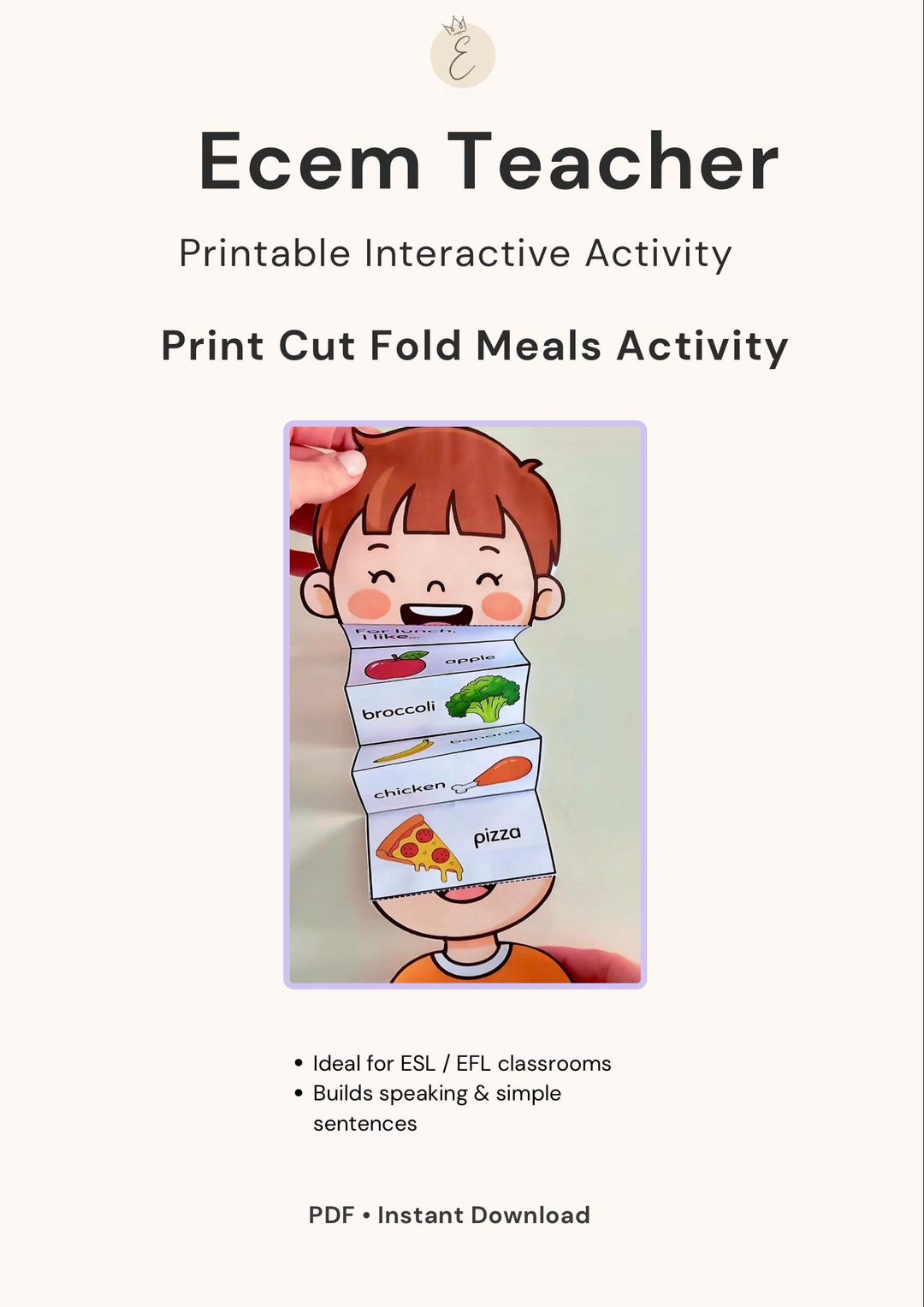 Meals Sentence Building Activity | Breakfast Lunch Dinner Dessert ...