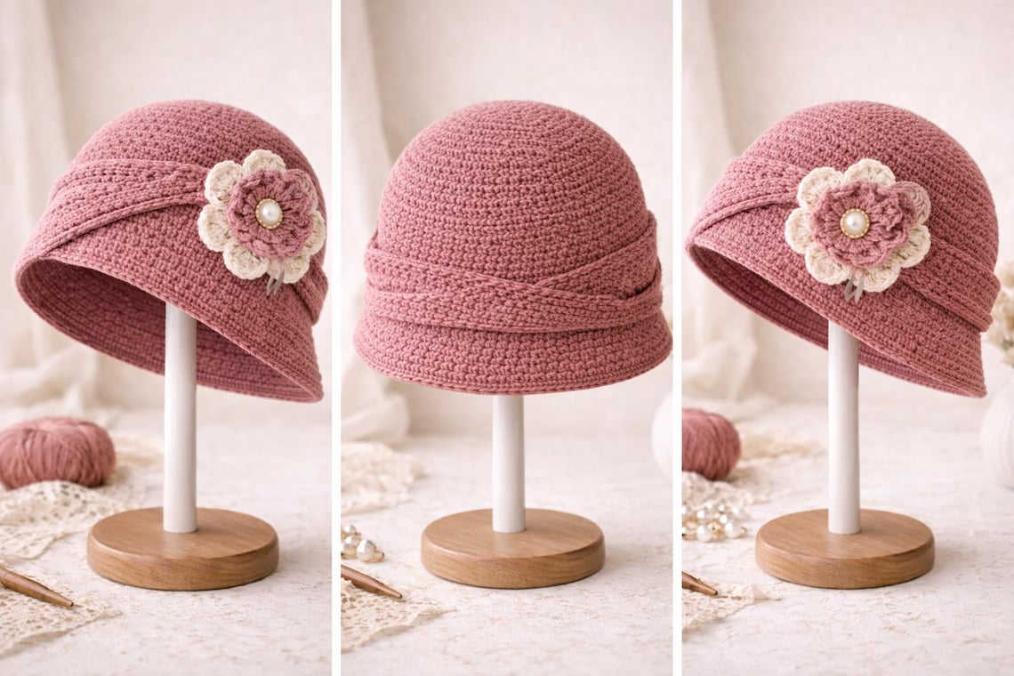 Vintage Crochet Cloche Hat Pattern 1920s Style Women,s Hat Begginer ...
