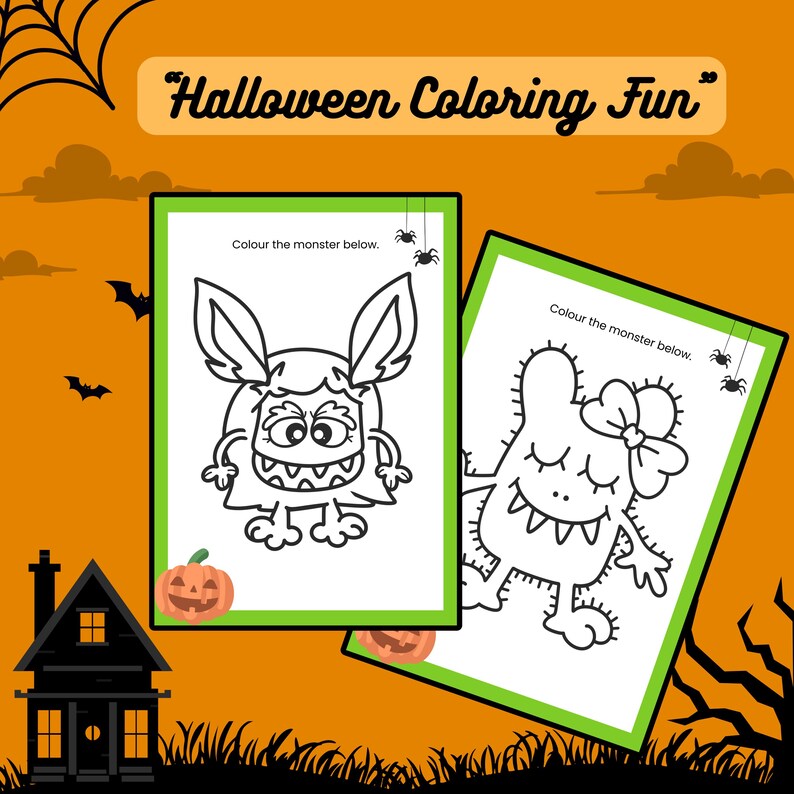 Halloween Monsters Coloring Book for Kids | Printable Spooky Cute ...