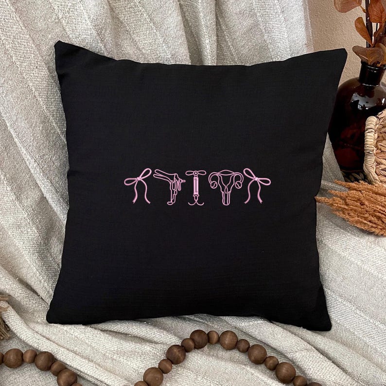 Coquette OBGYN Machine Embroidery Design, Pink Bow Medical Icons, IUD ...