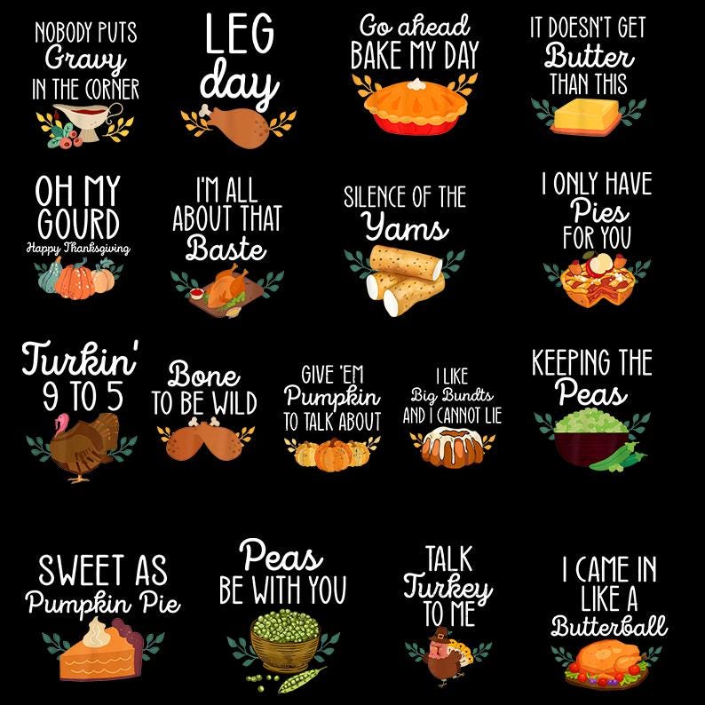 Thanksgiving Family Shirt Png Bundle, Friendsgiving Sayings Group Shirt ...