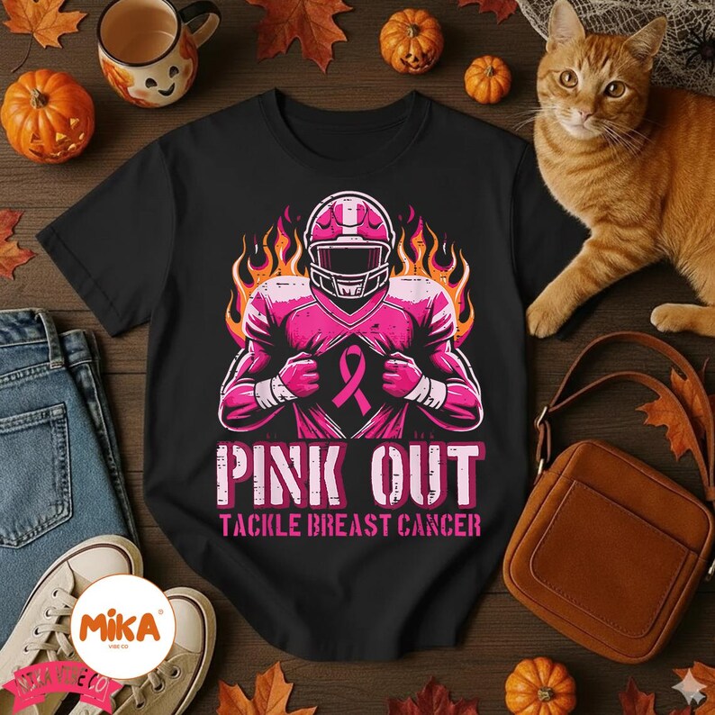 Pink Out Football 10 Design Bundle PNG, Breast Cancer Awareness October ...