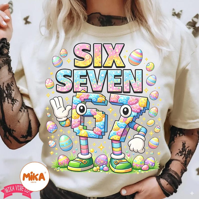 Steal a Brainrot 67 Png ,easter Six Seven PNG, Cute Easter Numbers PNG ...