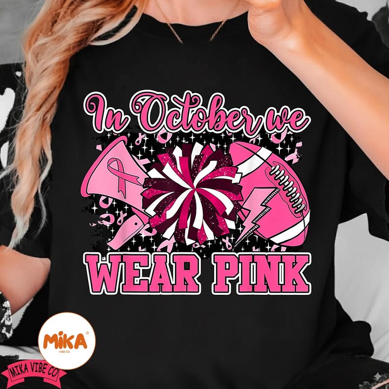 Pink Out Football 10 Design Bundle PNG, Breast Cancer Awareness October ...