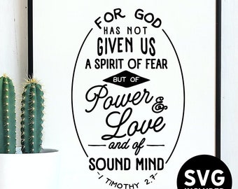 2 Timothy 1 7 Svg | Etsy