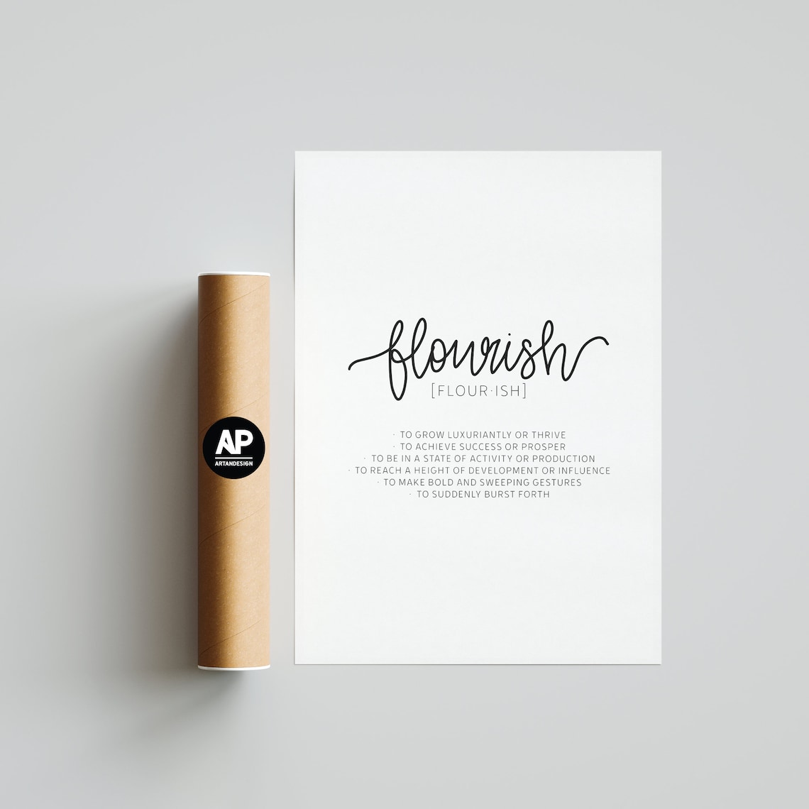 Flourish Definition Inspirational Wall Art Print Inspirational - Etsy
