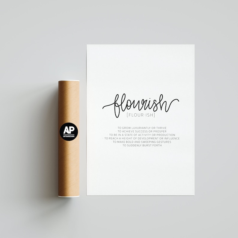 Flourish Definition Inspirational Wall Art Print - Etsy