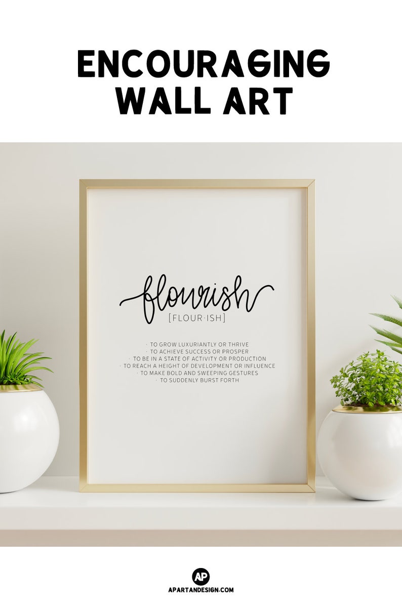 Flourish Definition Inspirational Wall Art Print - Etsy