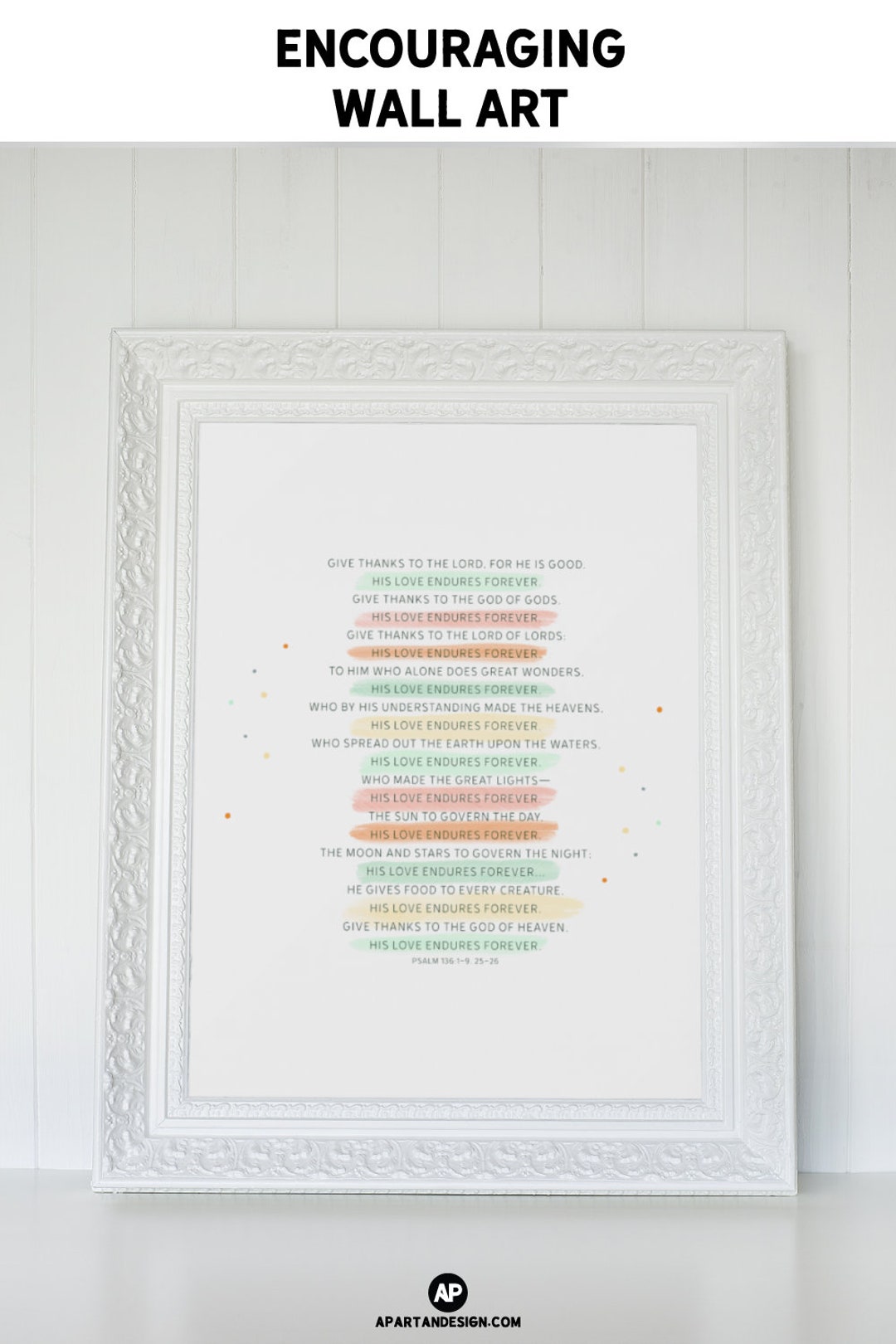 His Love Endures Forever Bible Verse Print Mothers Day Gift Psalm 136 ...