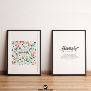 Flourish Definition Inspirational Wall Art Print Inspirational Flourish ...