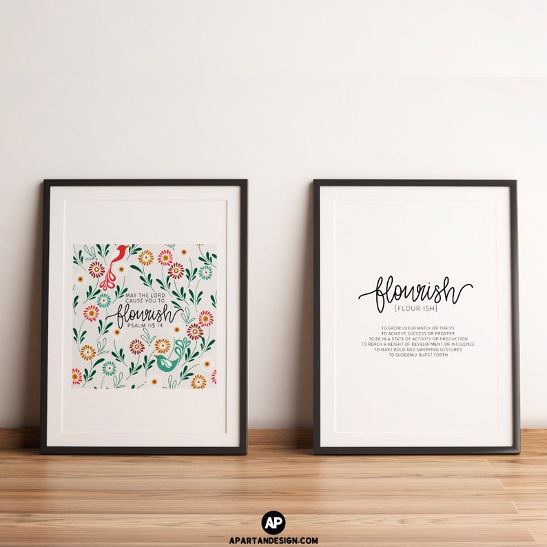 Flourish Definition Inspirational Wall Art Print Inspirational - Etsy