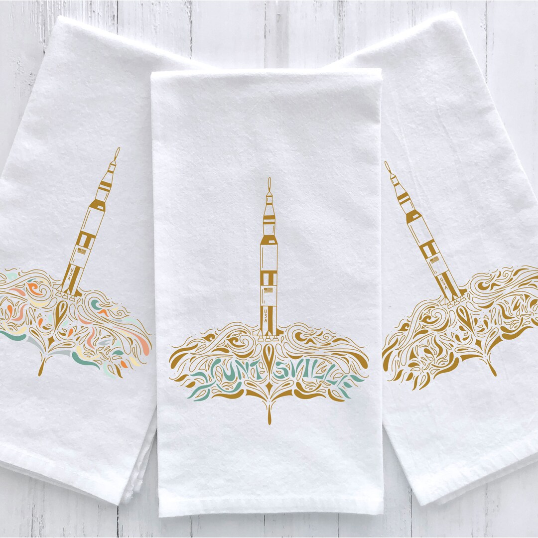 Huntsville Alabama Rocket Taking off Tea Towel Gift Huntsville Al Tea ...