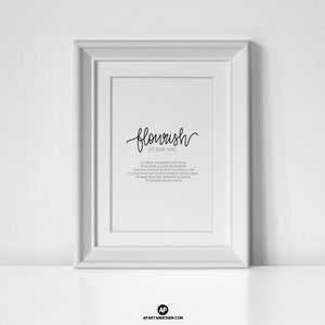 Flourish Definition Inspirational Wall Art Print Inspirational Flourish ...