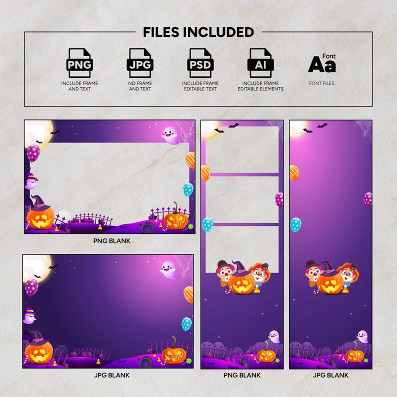 Halloween Photo Booth Frame Template: Editable PSD, PNG, AI, Jpeg ...