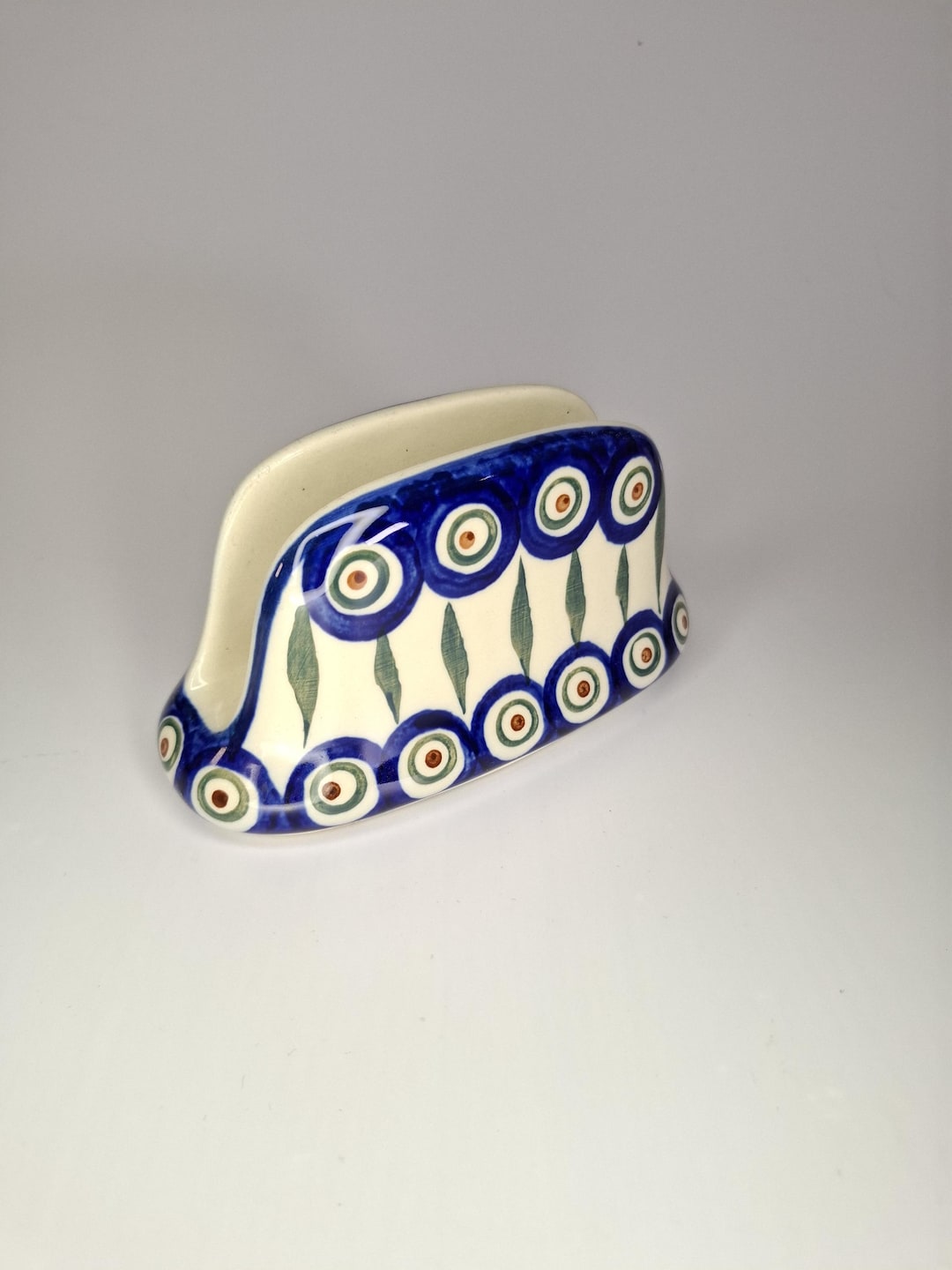 Hand-painted Bolesławiec Pottery Napkin Holder – Polish Folk Art ...
