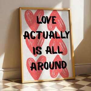 Love Actually Print: Romantic Hearts Valentine's Day Wall Art (digital ...